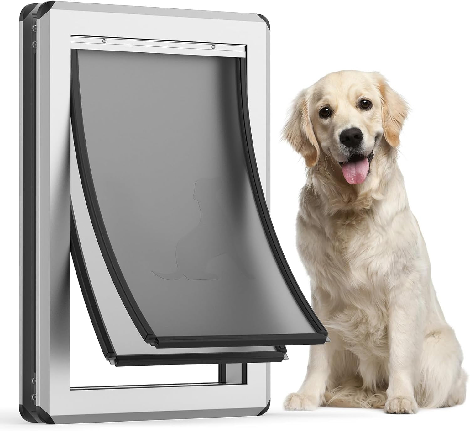 Large Dog Door for Exterior Doors, Aluminum Frame Doggy Door, Fully ...