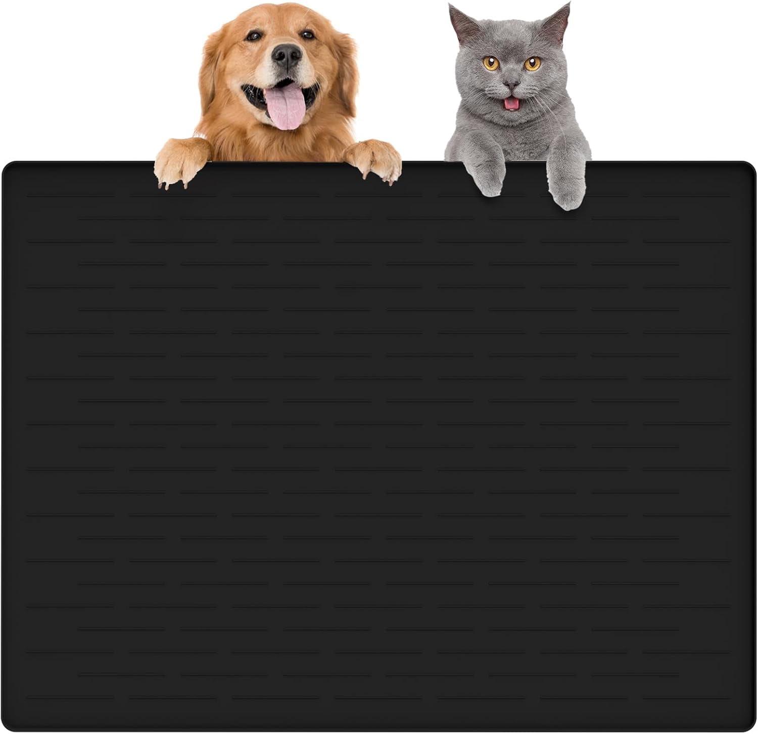 Large Dog Food Mat, Silicone Dog and Cat Mat for Food and Water Bowls ...