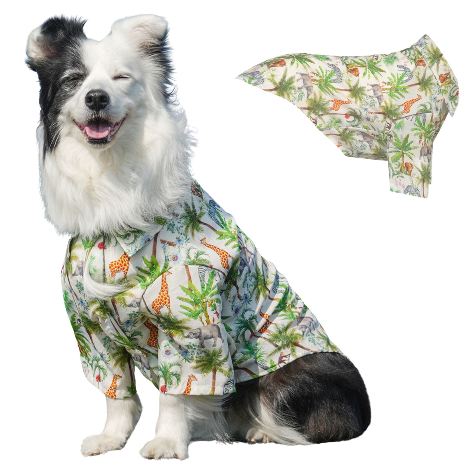 Large Dog Hawaiian Shirt, Floral Dogs Beach Outfit for Camp Vacation ...