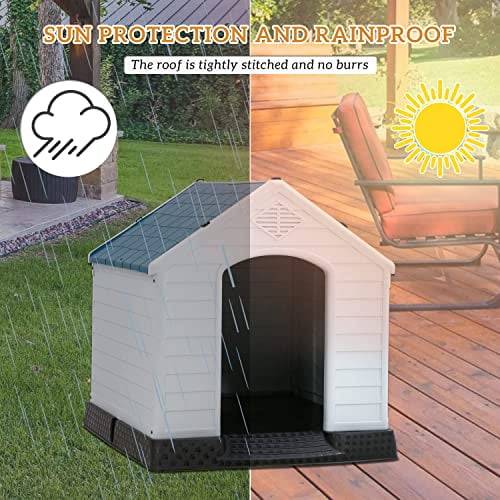 Large Dog House,Outdoor Dog Kennel,Insulated Dog House Pet Puppy Shelter for Small Medium Large ...