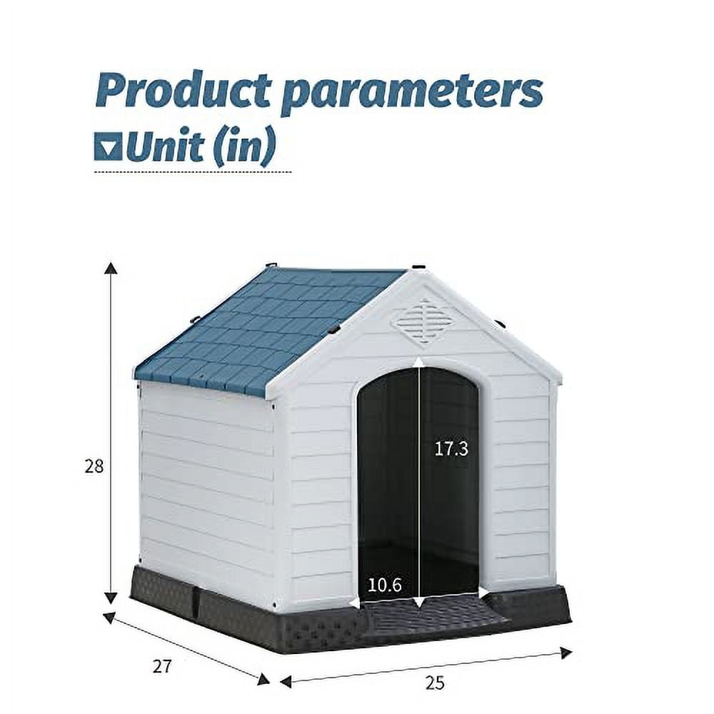 Large Dog House,Stable Waterproof Plastic Dog Kennel for Small Medium ...