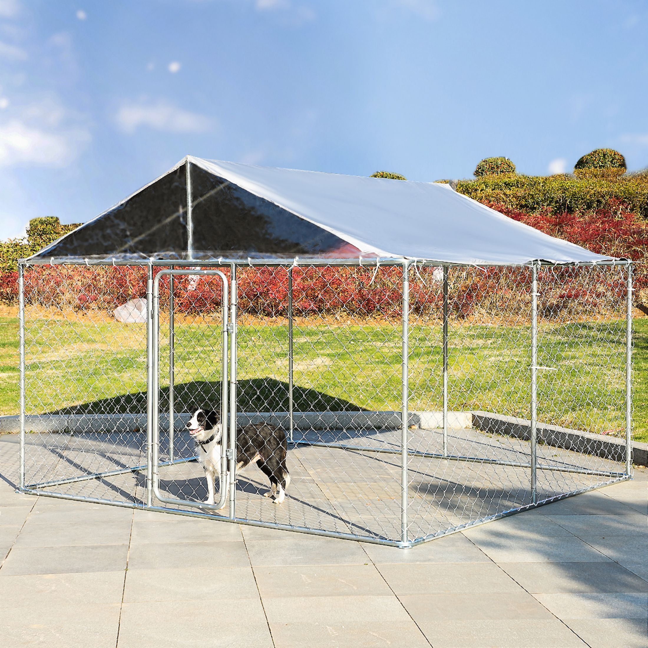 TPHORK Large Dog Kennel with Waterproof Canopy Outdoor Dog Playpen ...