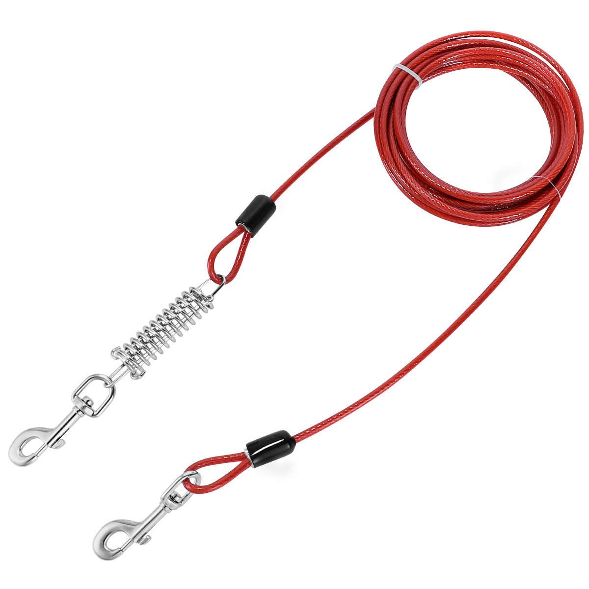 Large Dog Leash Big Dual Hooks Pet Pulling Rope Training Tie Out Cable ...