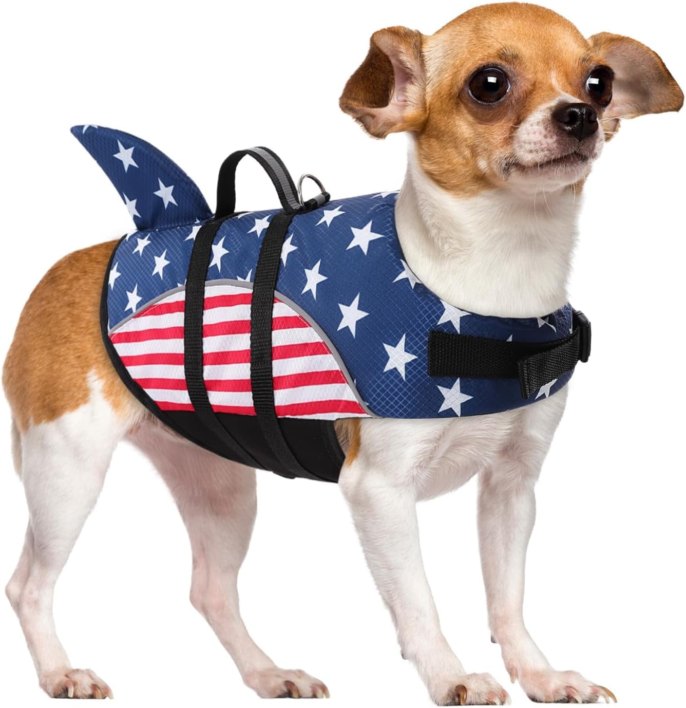 Large Dog Life Vest for Boating, American Flag Dog Life Vest for ...