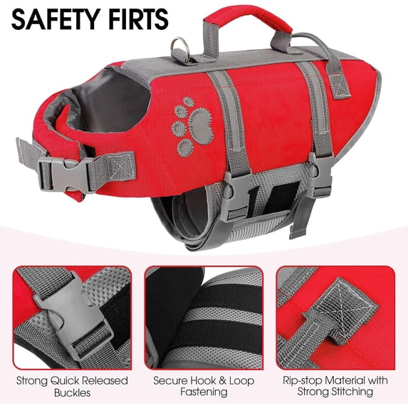 Large Dog Life Vest for Boating, XL Dog Life Jacket, Ripston Pet ...