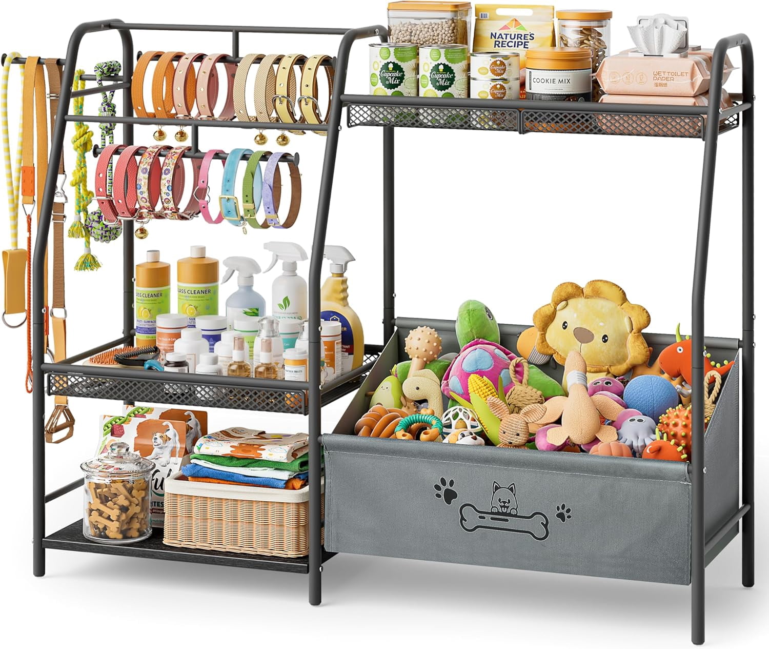 Large Dog Toy Basket with Dog Storage Organizer Trapezoid Dogs Toy Bin ...