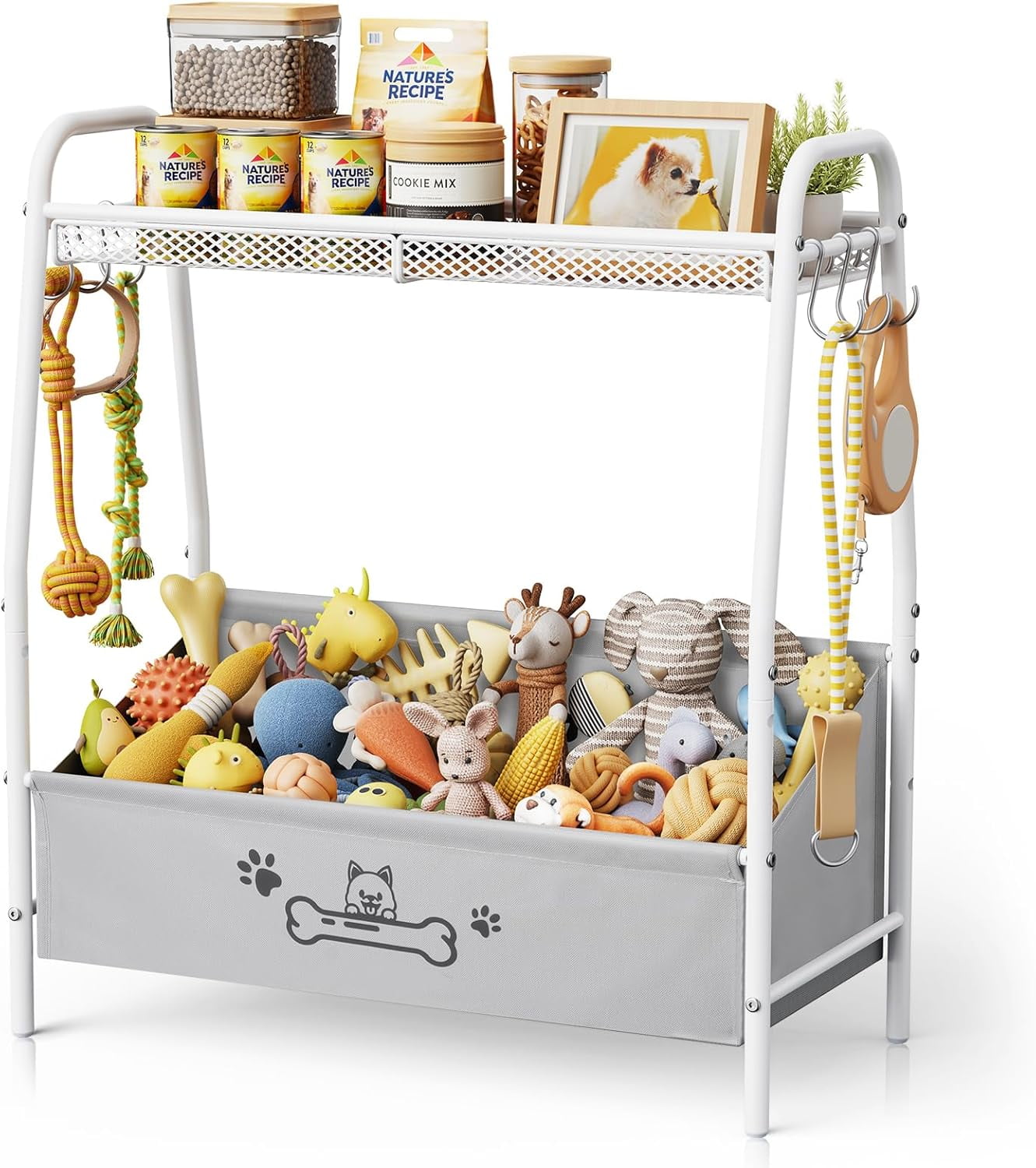 Large Dog Toy Basket, Dog Toy Bin with Storage Organizer, Trapezoid Dog ...