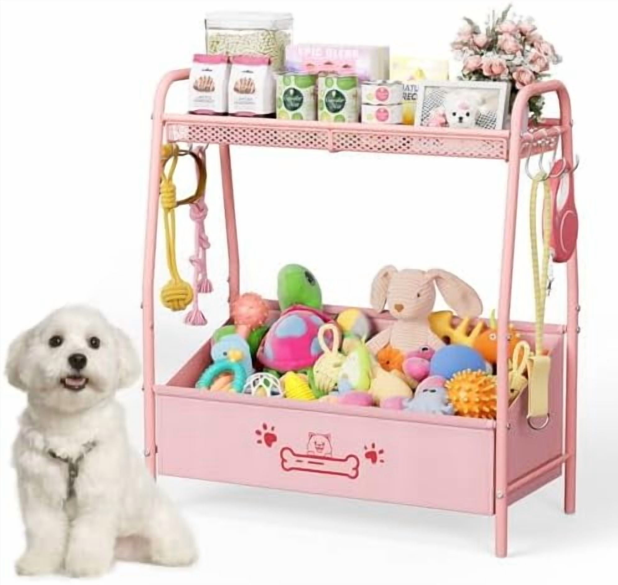 Large Dog Toy Basket Girl Dogs Toy Bin with Storage Organizer ...