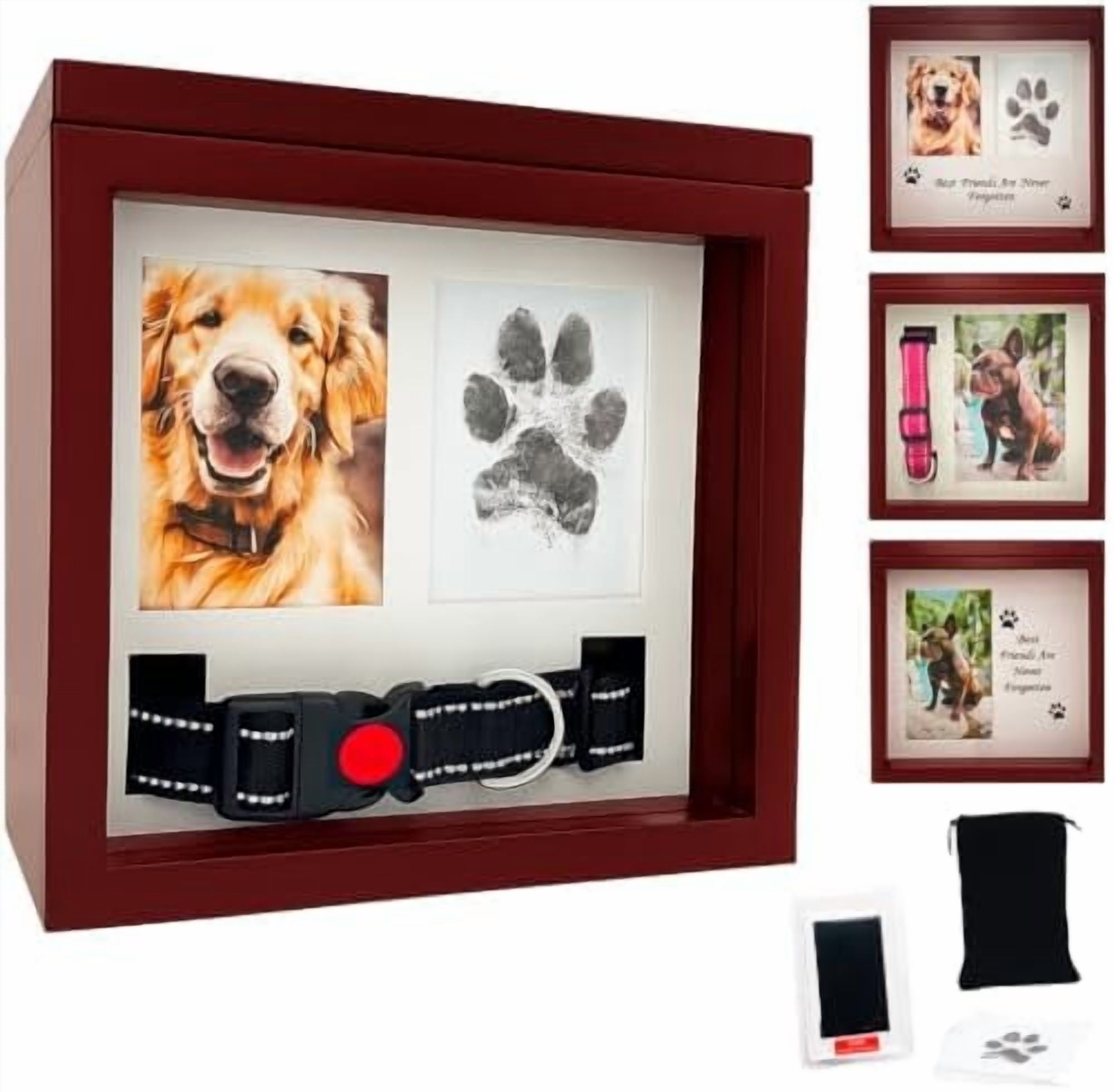 Large Dog Urn for Ashes, 4 Customizable Displays with Paw Print Ink Kit ...