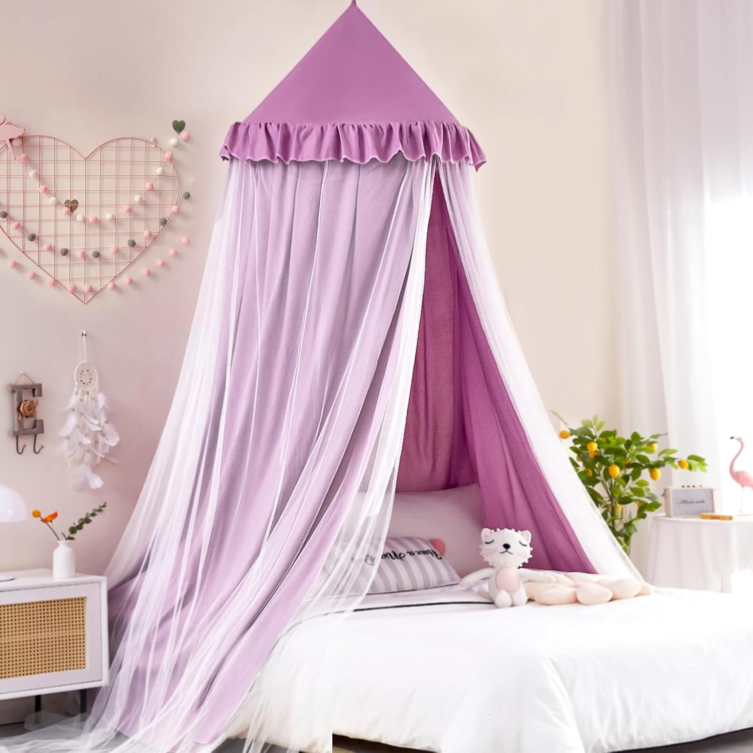 Large Dome Bed Canopy for Kids Room Double Layer Mosquito Net, Hanging ...