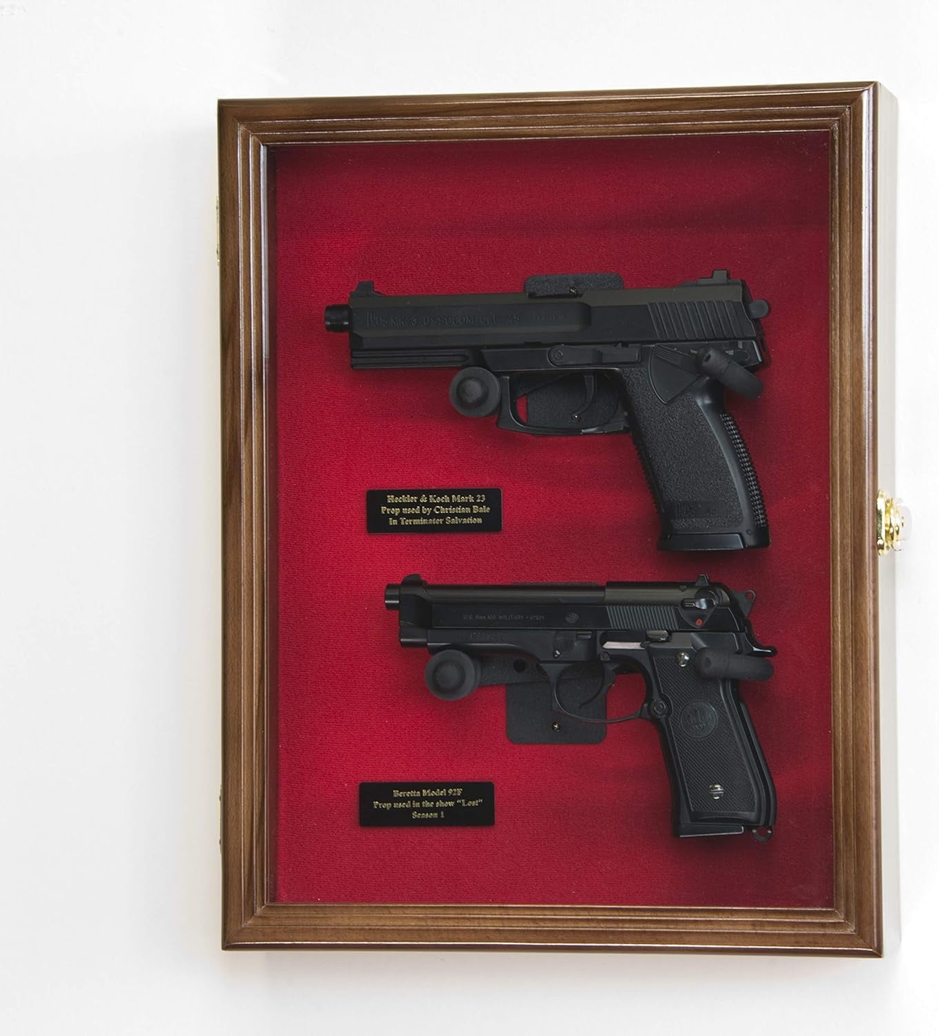 Large/Double 2 Pistol Handgun Revolver Gun Display Case Cabinet Rack ...