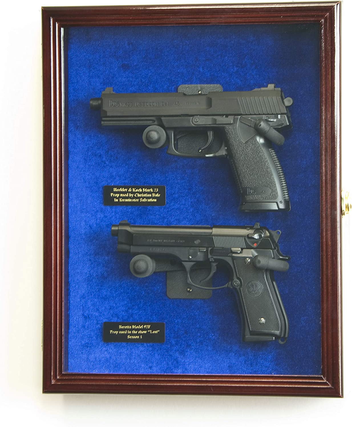 Large/Double 2 Pistol Handgun Revolver Gun Display Case Cabinet Rack ...