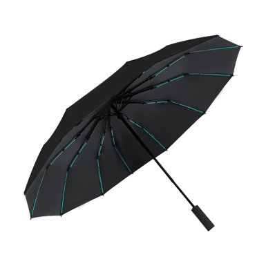PPgejGEK 8-Rib Automatic Open Close Umbrella with Black Glue Sun ...