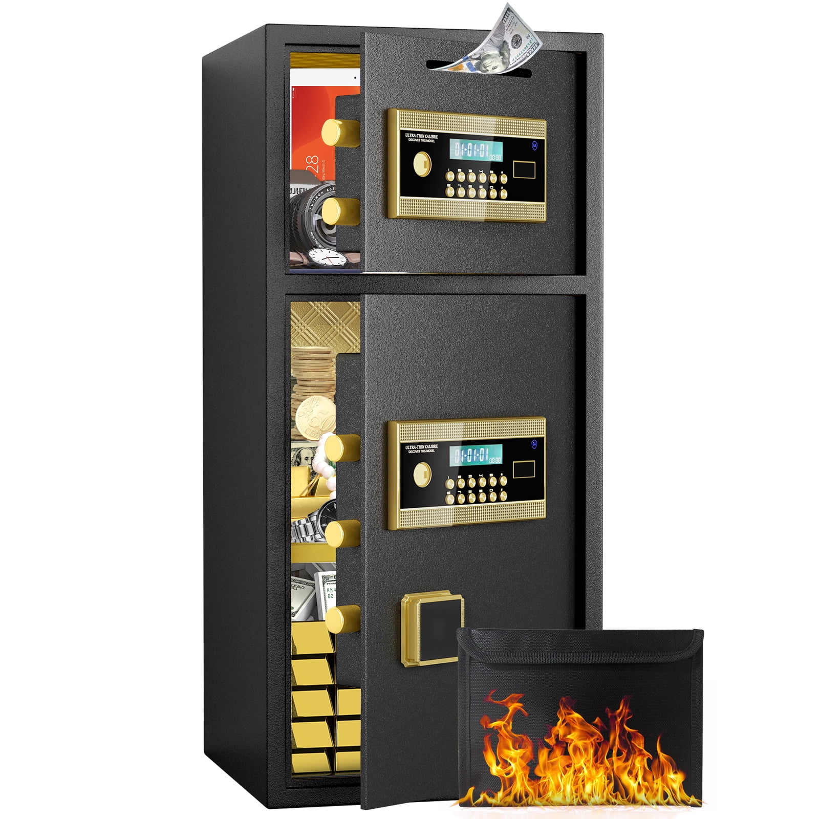 Large Double-door Coin-operated Safe,Digital Security Safe with ...