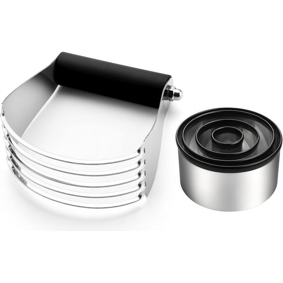 Large Dough Blender & Biscuit Cutter Set, Heavy Duty Stainless Steel ...