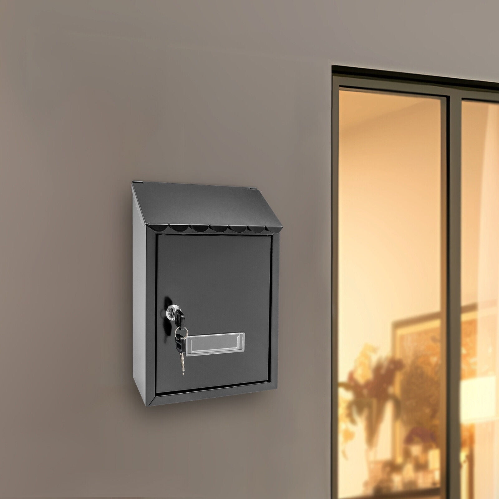 Large Drop Box Wall Mounted Mailbox Outdoor Home Office Letter Post Box ...