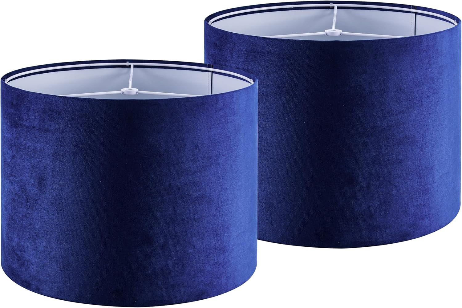 Large Drum Lamp Shades Set of 2 Blue Velvet Lampshade 16"Top×16"Bottom× ...