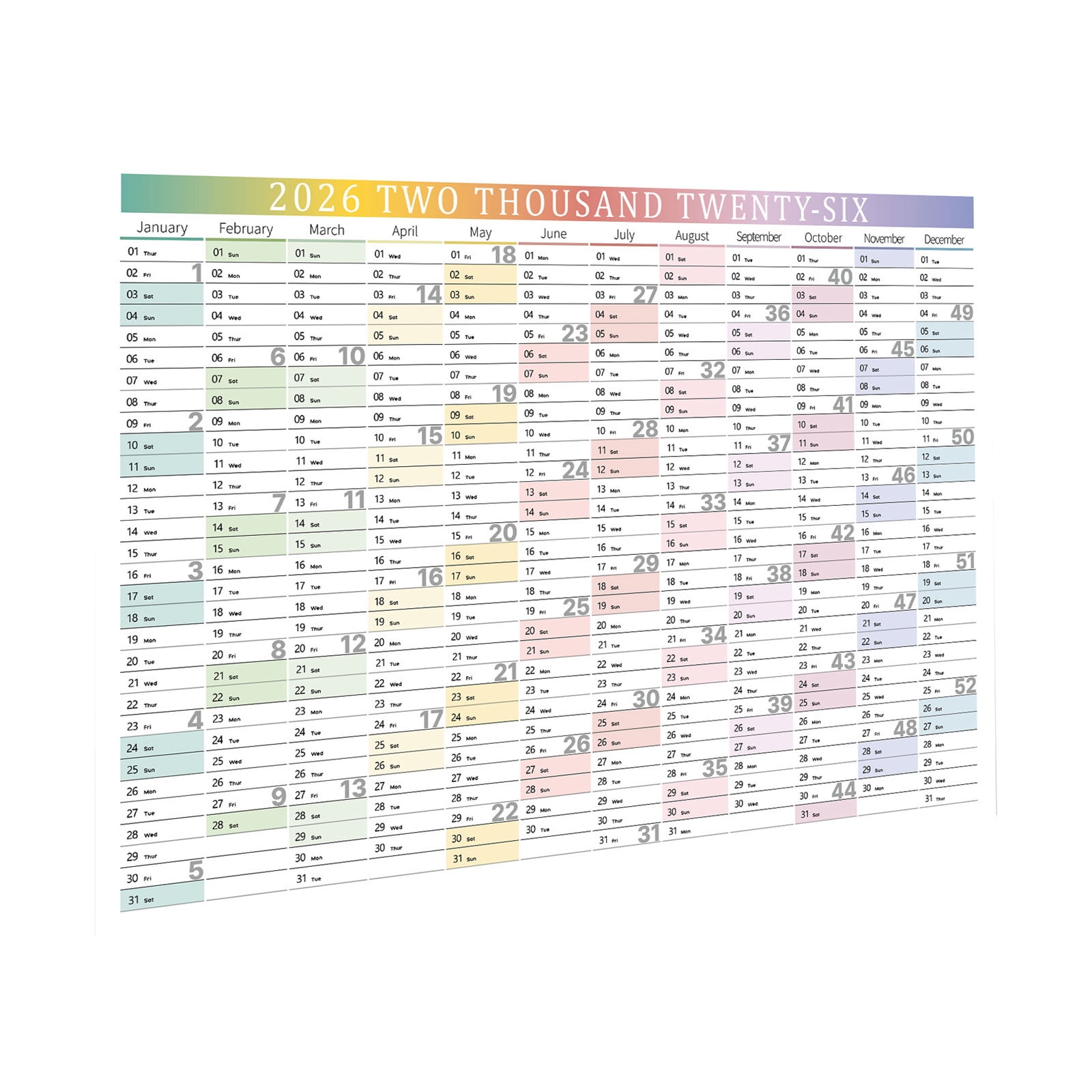 Large Dry Erase Calendar for Wall - 2026 Extra Thick Laminated ...