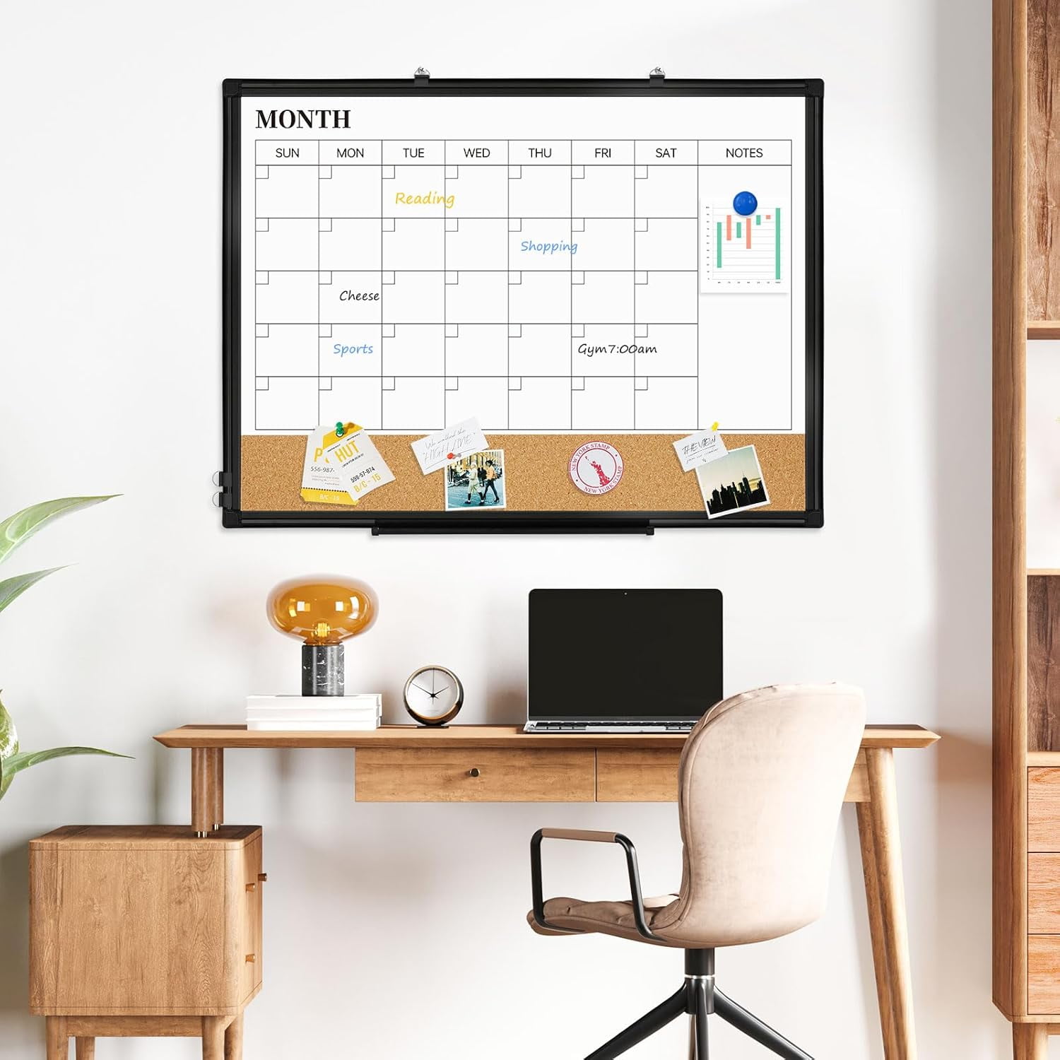 Large Dry Erase Calendar for Wall, 36"x24" Double-Sided Magnetic ...