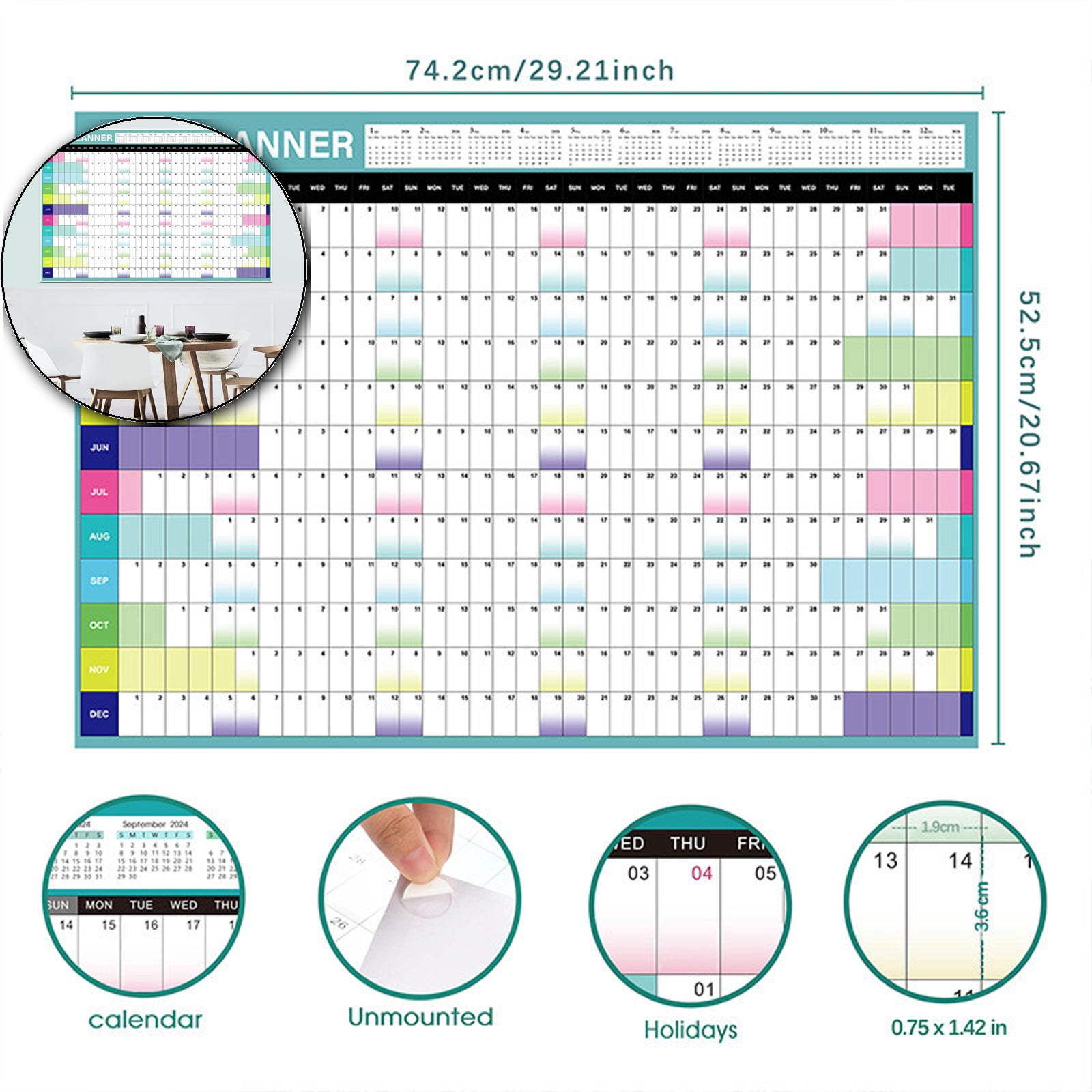 Large Dry Erase Calendar for Wall, Calendar Whiteboard for Wall, Large ...