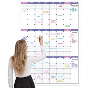 Dry Erase 3 Month Calendar Wall