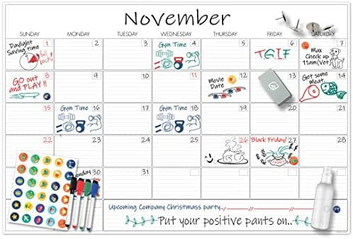 Large Dry Erase Wall Calendar - 24" x 36" - Undated 2022 Monthly ...