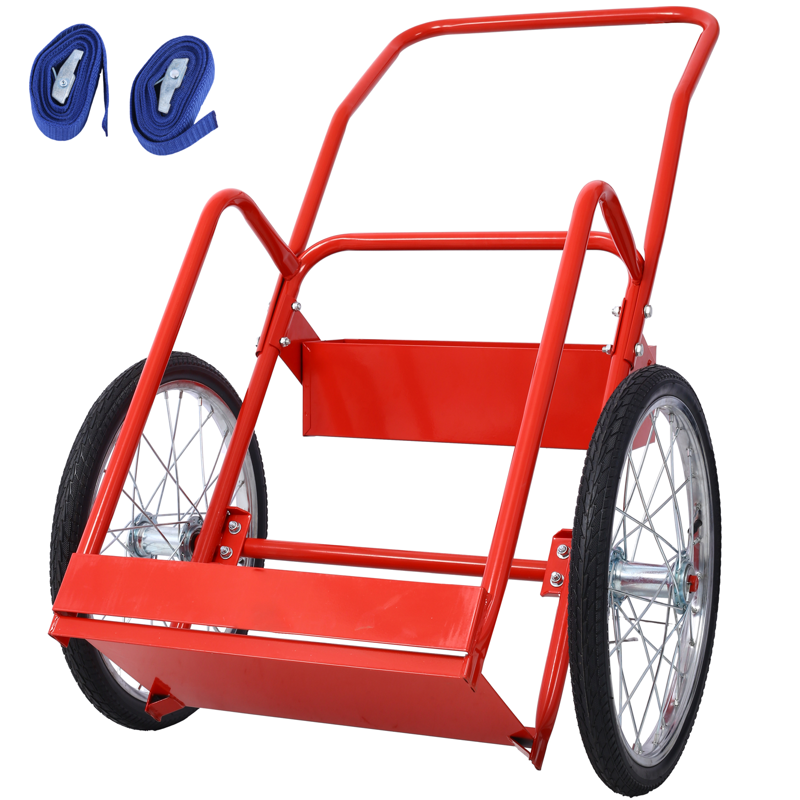 Large Dual Oxygen Tank Cart with 20" pneumatic Wheels & 2 Fastening ...