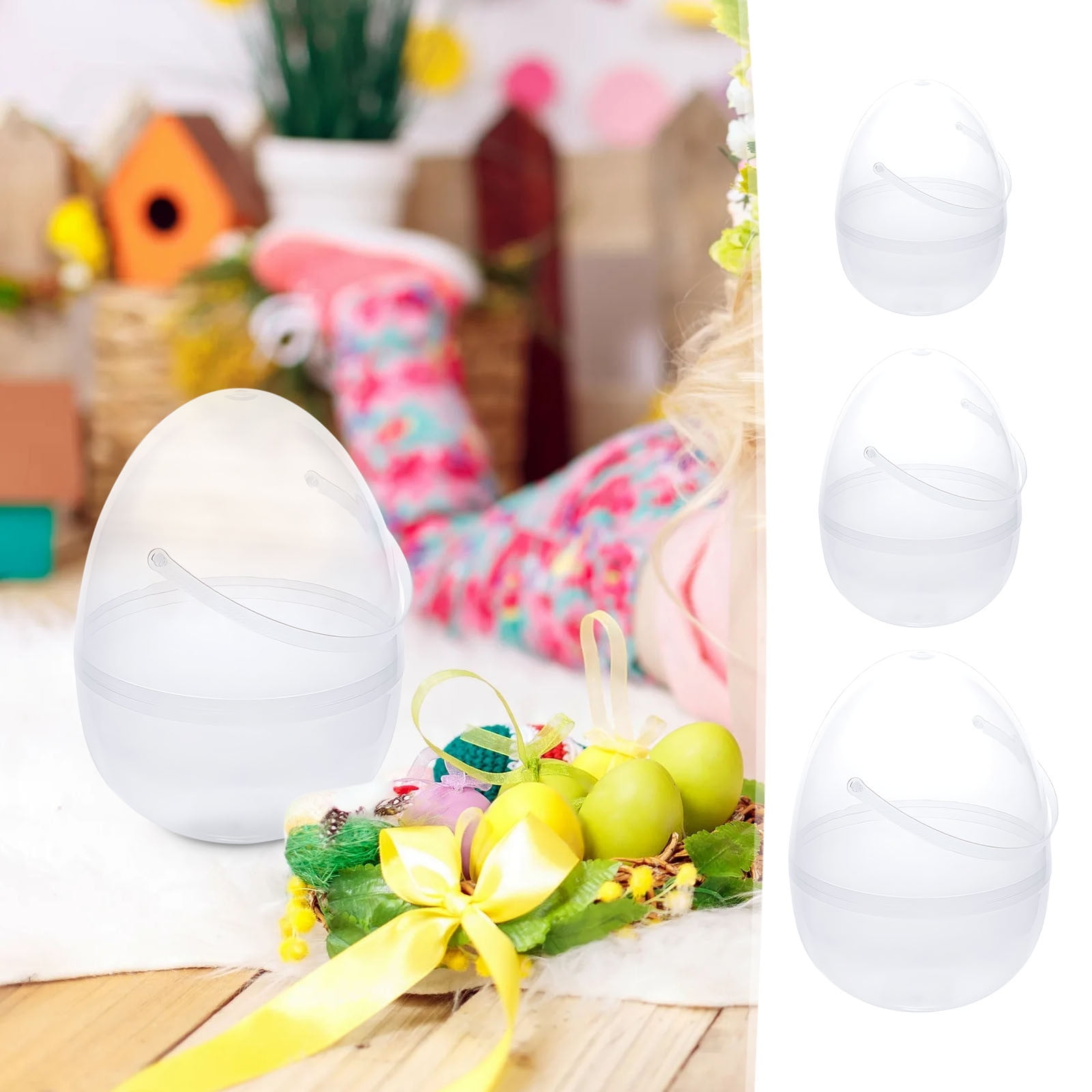 Large Easter Egg Container Clear Giant Easter Egg 6-Inch Plastic ...