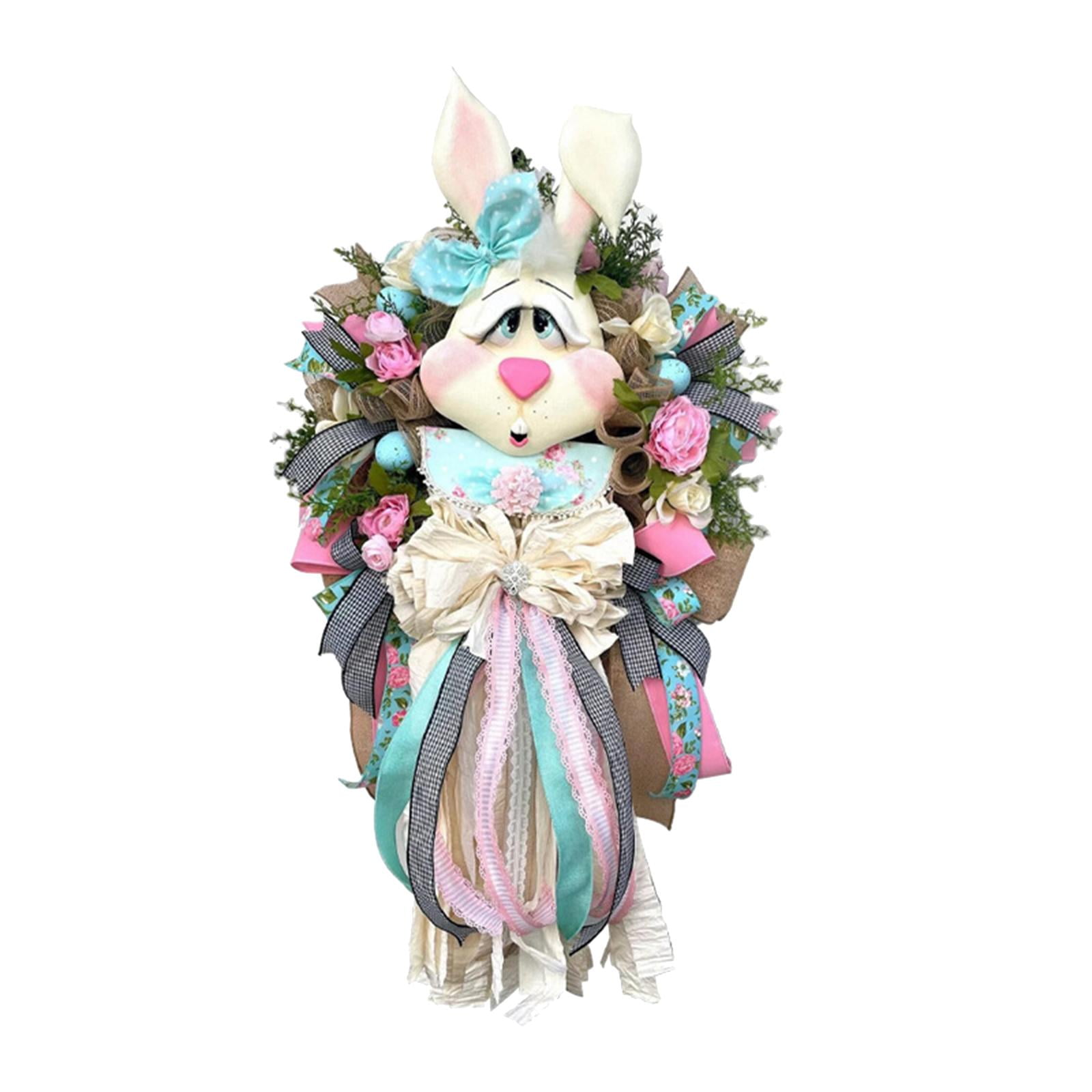 HILABEE Easter Rabbit Egg Wreath, Colorful Bunny Garland, Spring ...