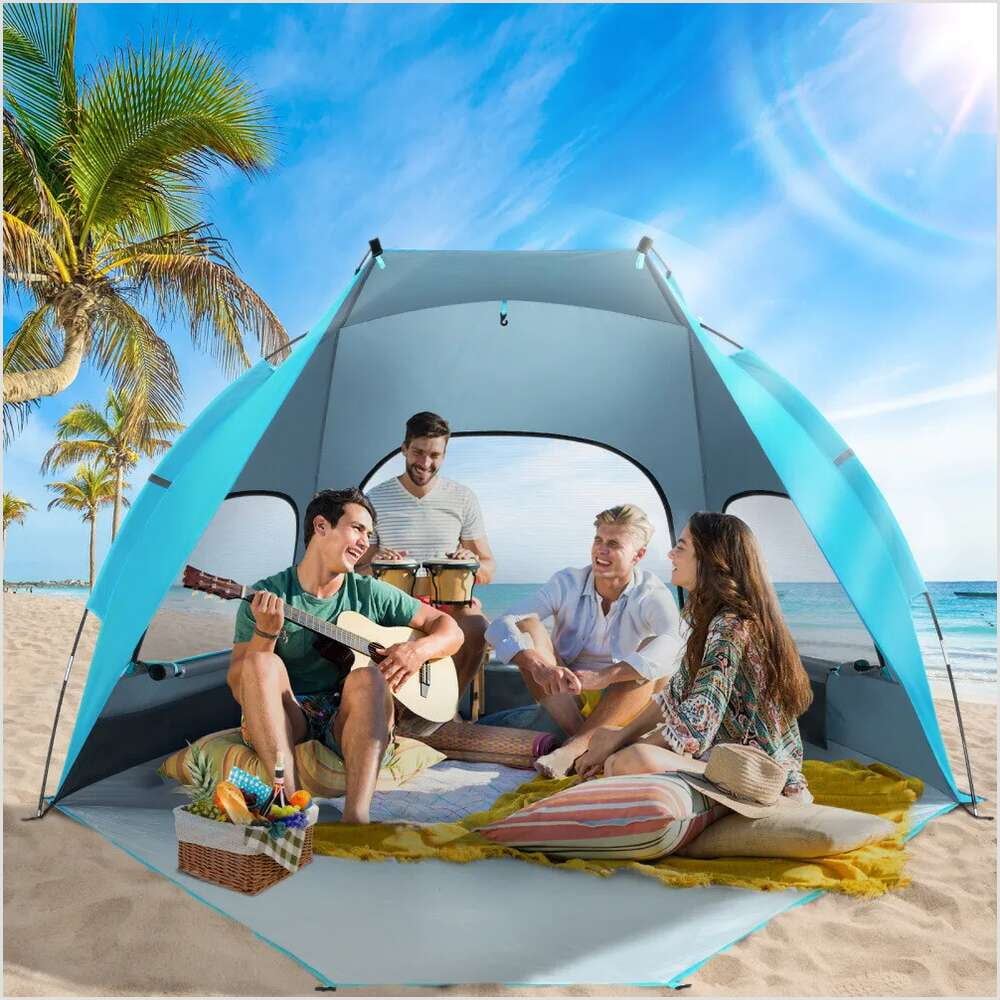 Large Easy Setup Anti-UV Beach Shade Beach Canopy TENTt Sun Shade ...