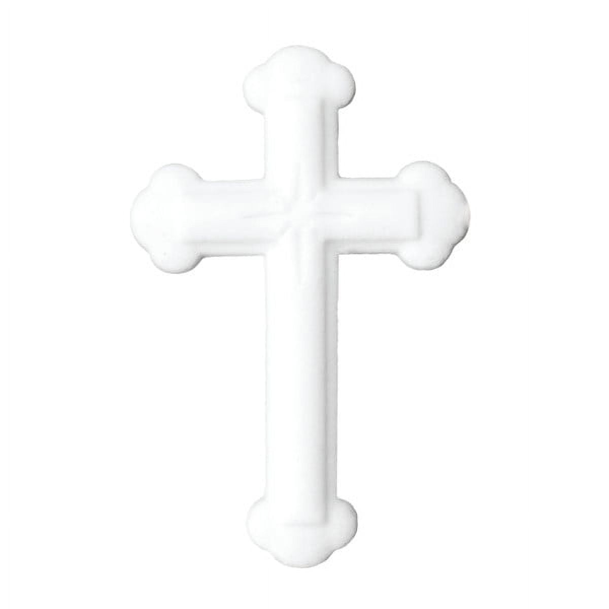 Large Edible White Ornate Cross Edible Sugar Cupcake & Cake Decoration ...