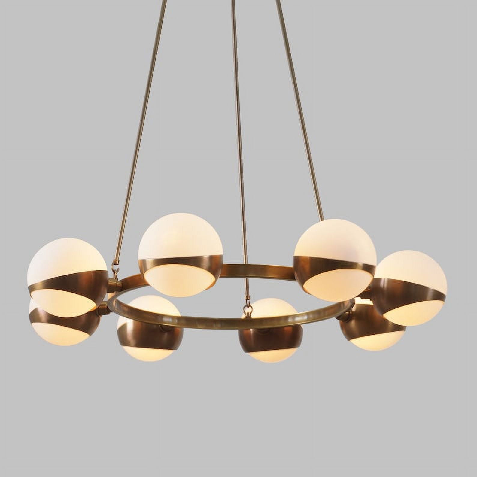 Large Eight Globe Light Stilnovo Style Round Brass Sputnik Chandelier ...