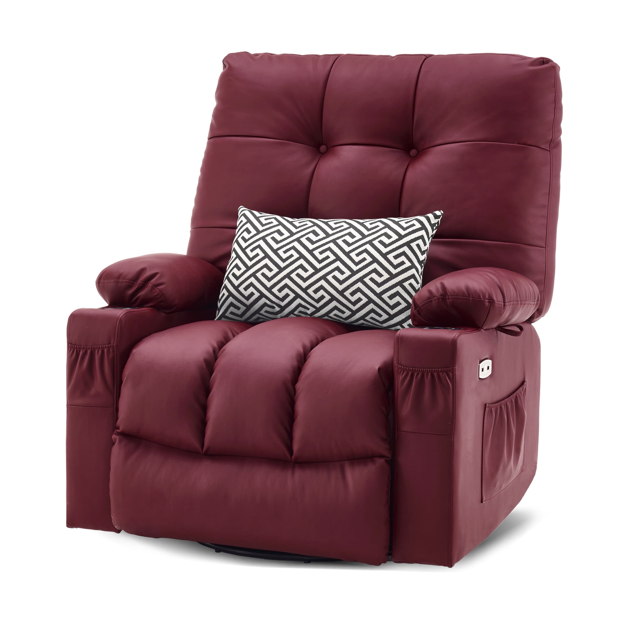 Large Electric Power Swivel Glider Rocker Recliner, Massage and Heat ...