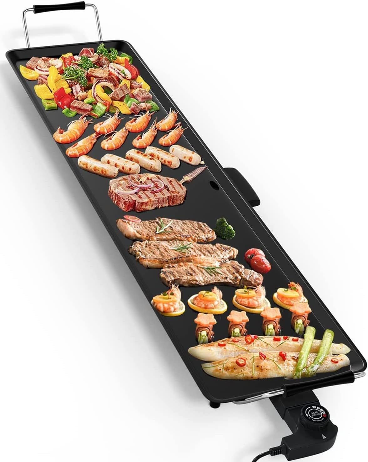 Large Electric Teppanyaki Table Top Grill Griddle, 35'' Indoor Outdoor ...