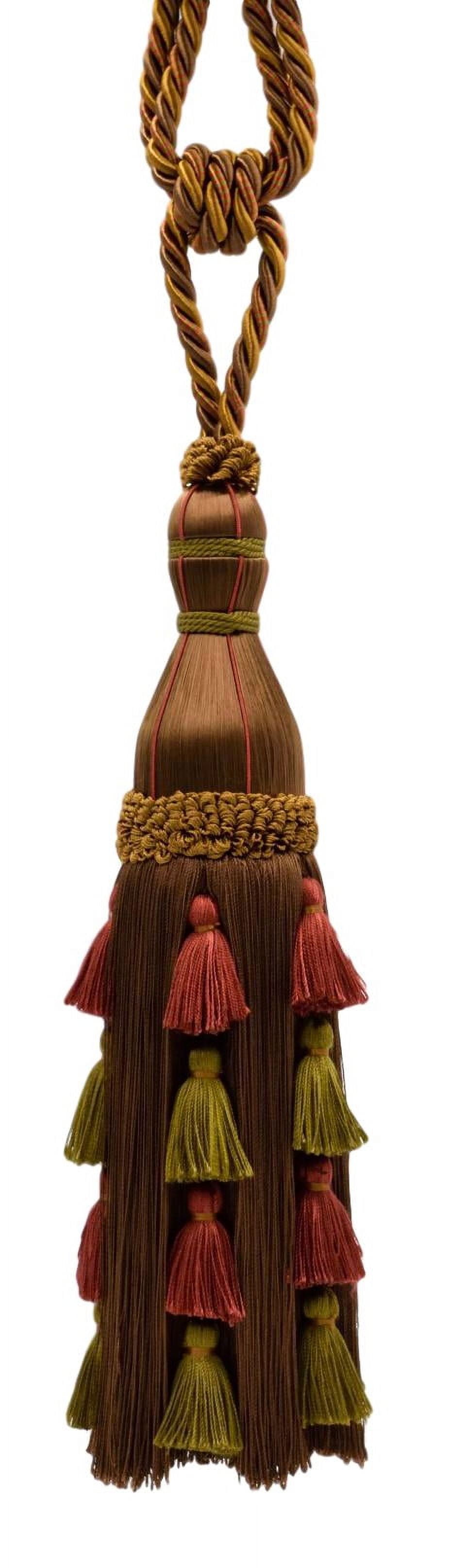 Large Elegant Curtain & Drapery Tassel Tieback, Silky Crown Tassels ...