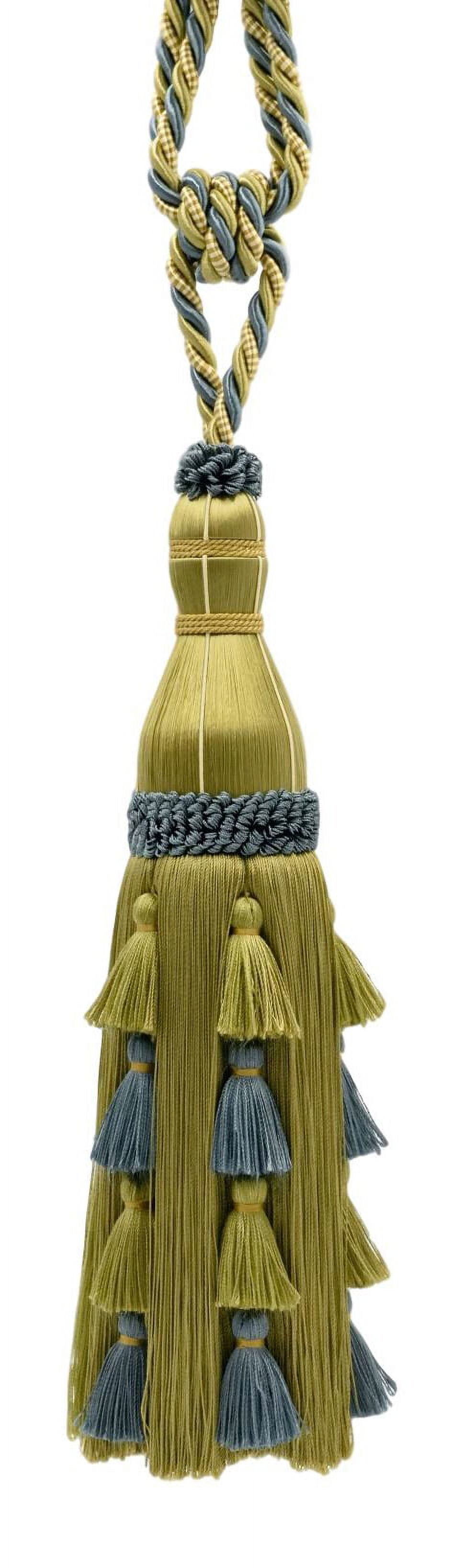 DECOPRO Large Elegant Curtain & Drapery Tassel Tieback, Silky Crown ...