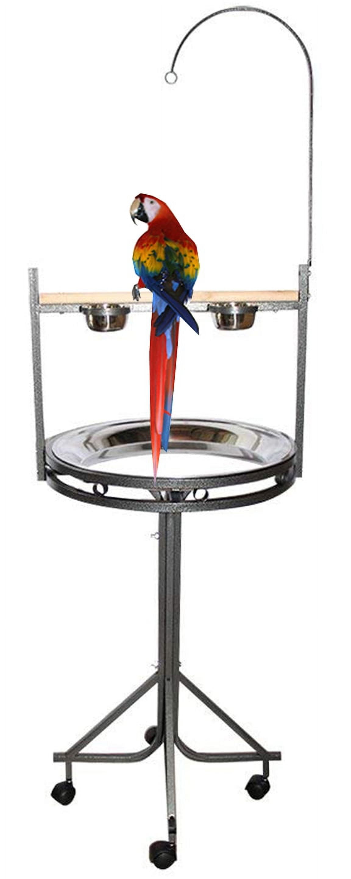 Large Elegant and Heavy Duty Wrought Iron Parrot Play Gym Ground Stand ...