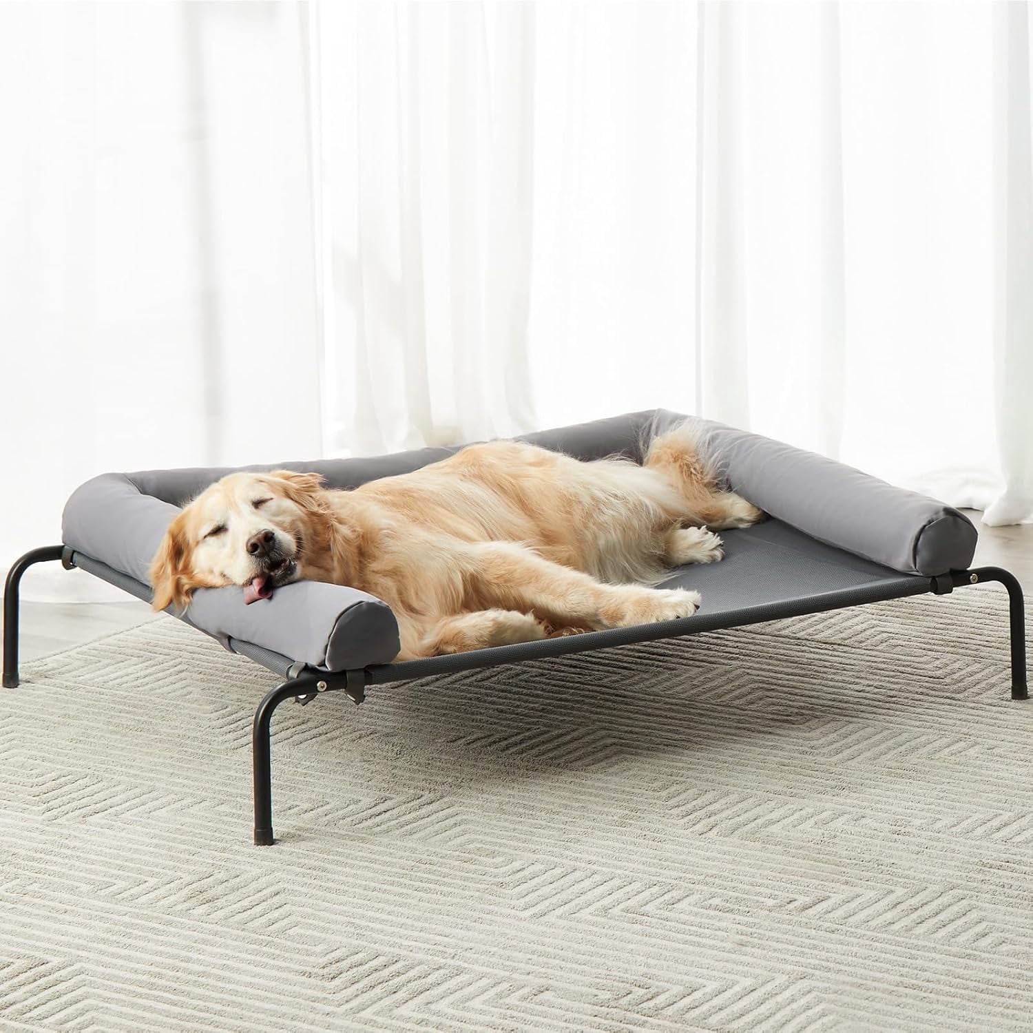Large Elevated Cooling Dog Bed, Raised Dog Cot Beds for Large Dogs ...