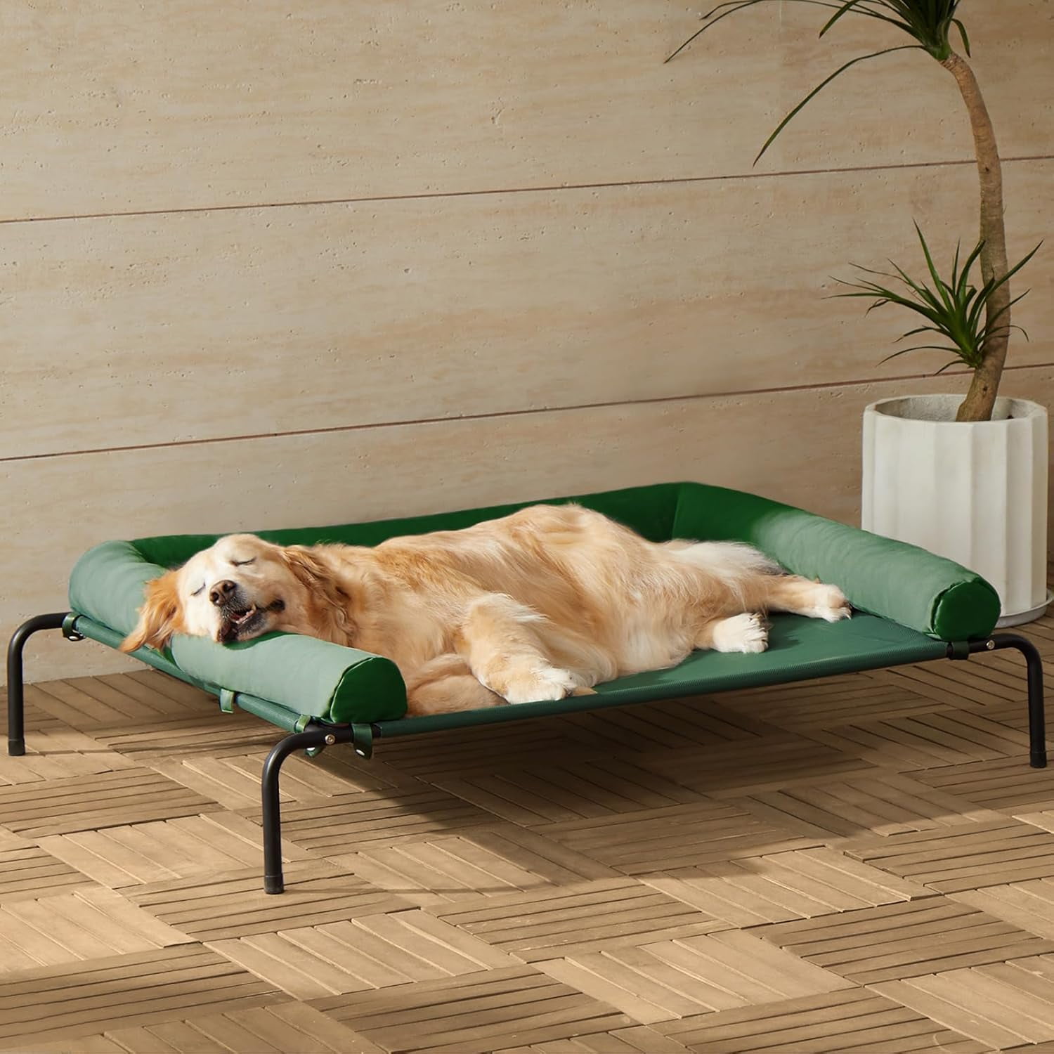 Large Elevated Cooling Dog Bed, Raised Dog Cot Beds for Large Dogs ...