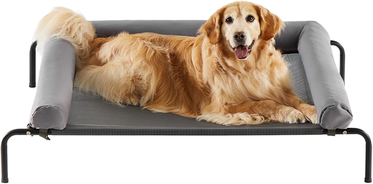 Large Elevated Cooling Dog Bed, Raised Dog Cot Beds for Large Dogs ...