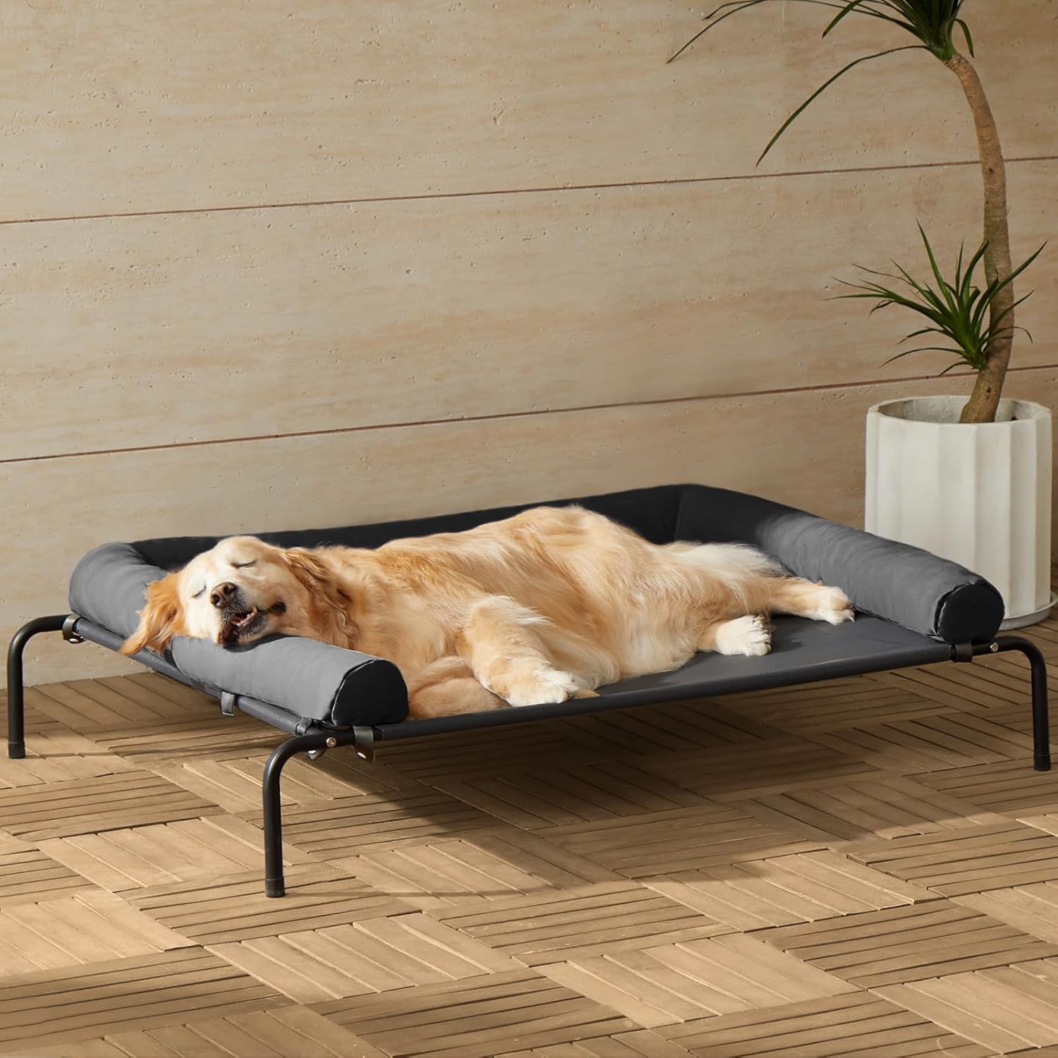 Large Elevated Cooling Dog Bed, Raised Dog Cot Beds for Large Dogs ...