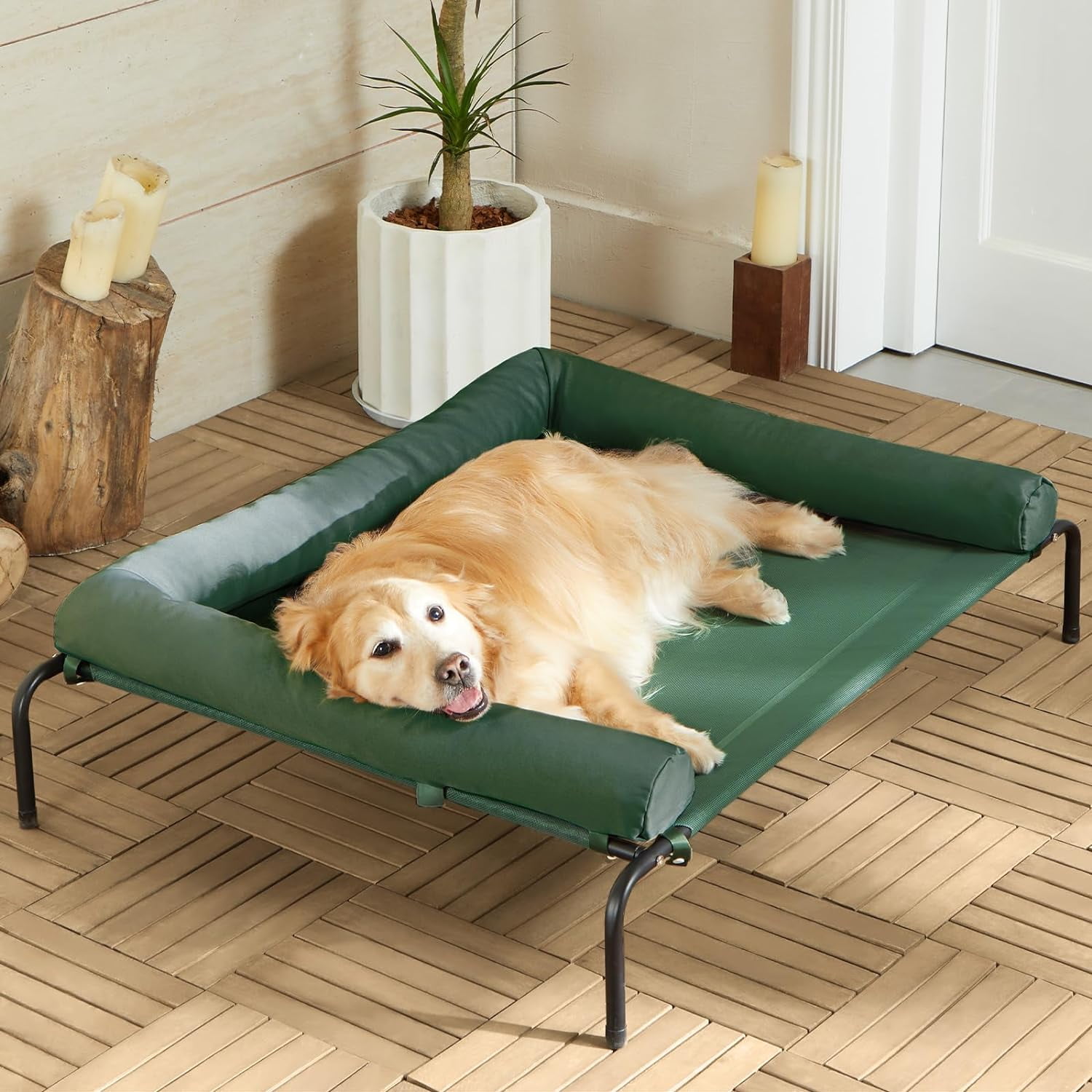Large Elevated Cooling Dog Bed,Raised Dog Cots Beds for Large Dogs ...