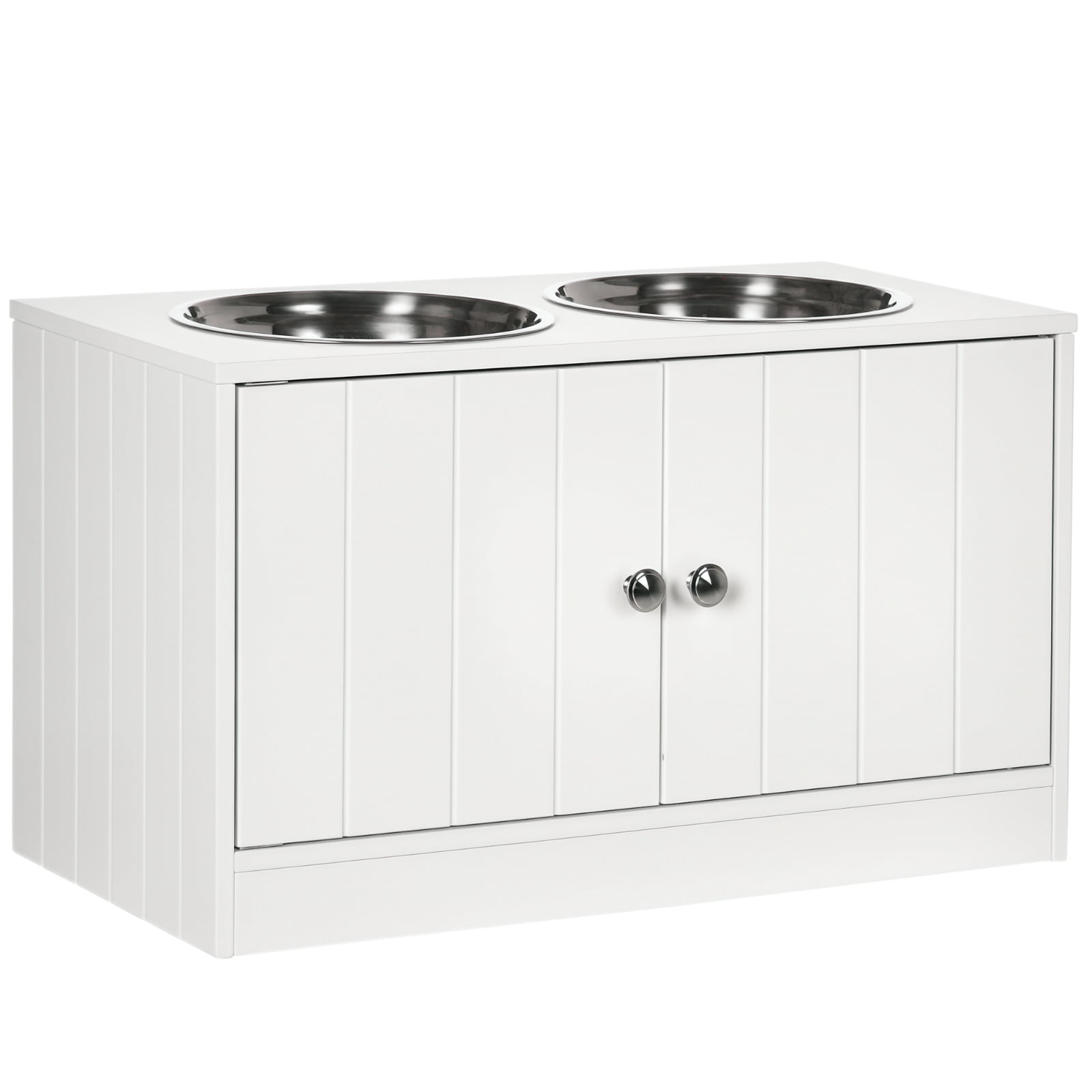 Large Elevated Dog Bowls with Storage Cabinet Containing Large 44L ...