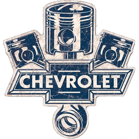 Desperate Enterprises Large Embossed Aluminum Die Cut Chevy Pistons ...