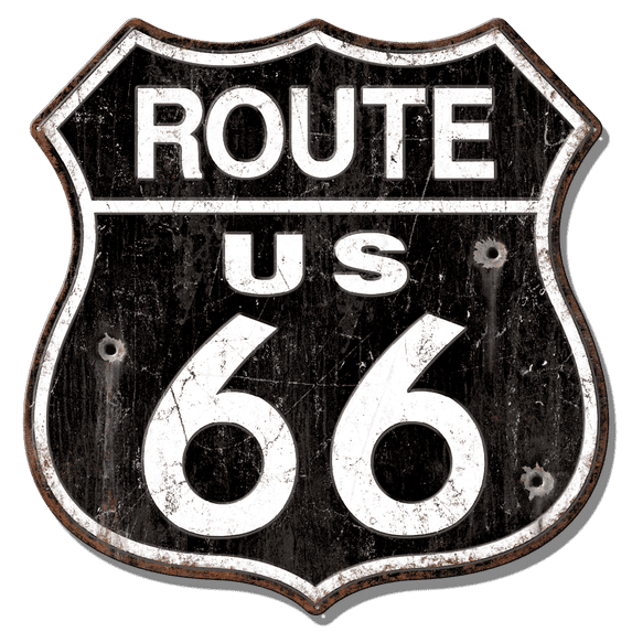 Large Embossed Aluminum Die Cut Route 66 Sign - Walmart.com
