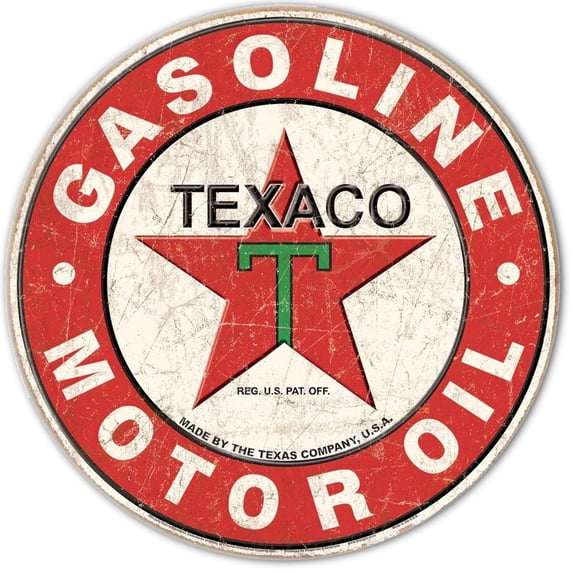 Desperate Enterprises Large Embossed Texaco 1926 Logo Metal Sign for ...