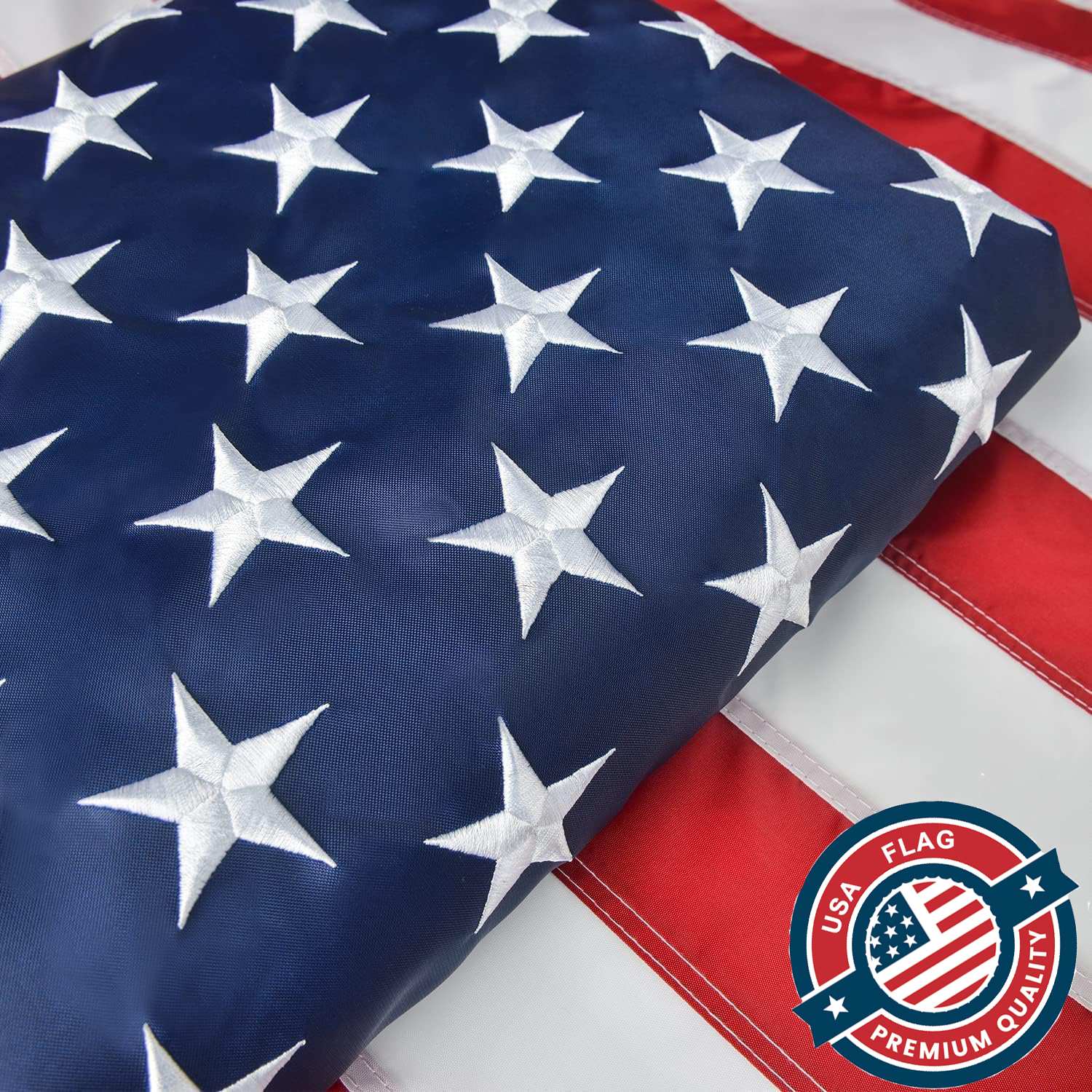 Super Tough United states Nylon Flag Kit with 6ft White Spinner Pole ...