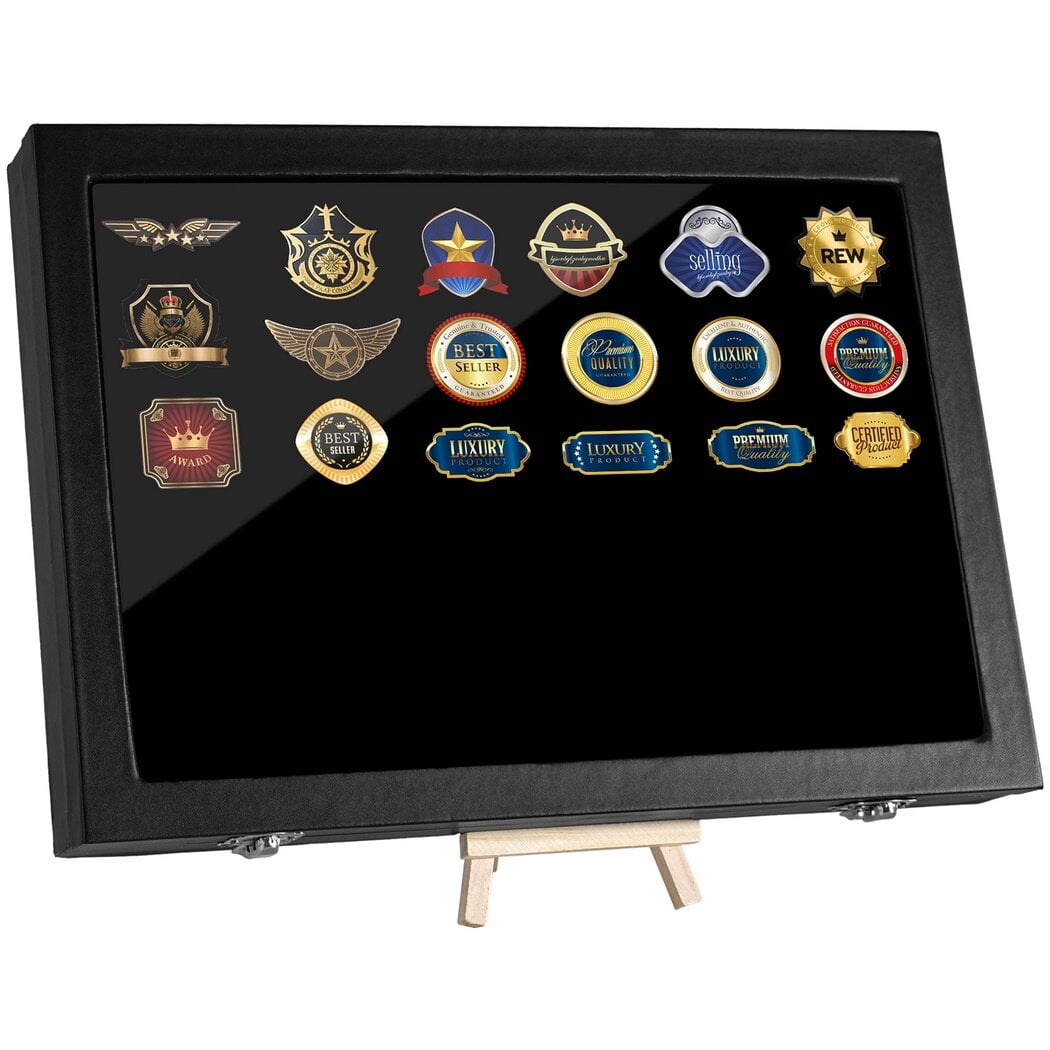 Large Enamel Pin Display Frame, 13.8 " X 9.4 " Enamel Box for Wall and ...