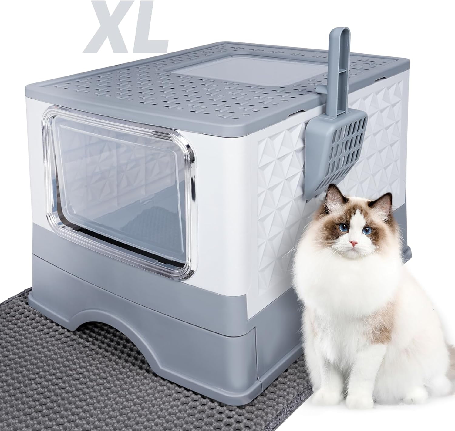 Large Enclosed Cat Litter Box, Covered Kitty Litter Box with Lid ...