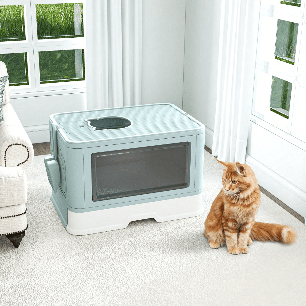 Large Enclosed Cat Litter Box With Lid Drawer Type Easy To Clean,With ...